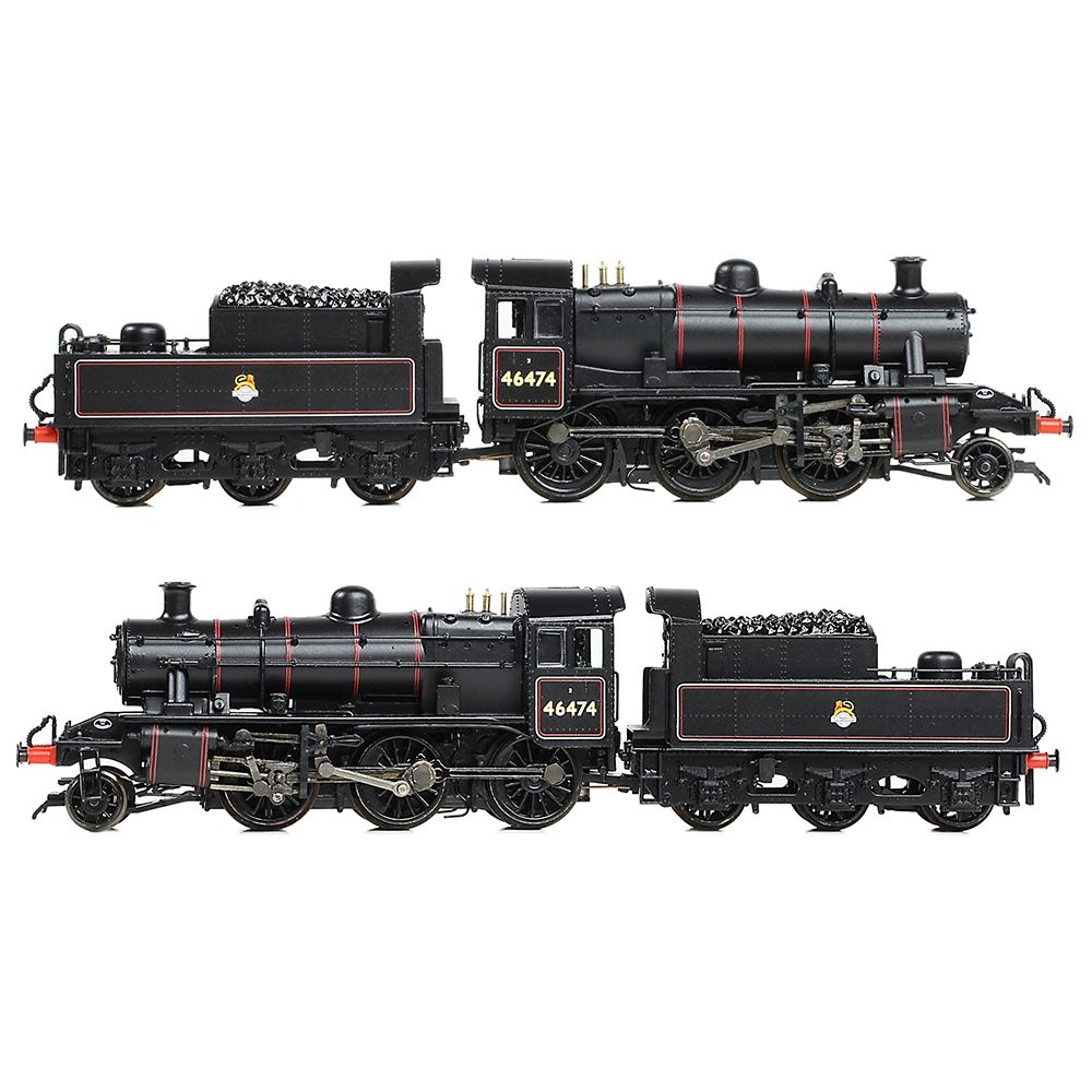 Bachmann Europe plc - LMS Ivatt 2MT 46474 BR Lined Black (Early Emblem)